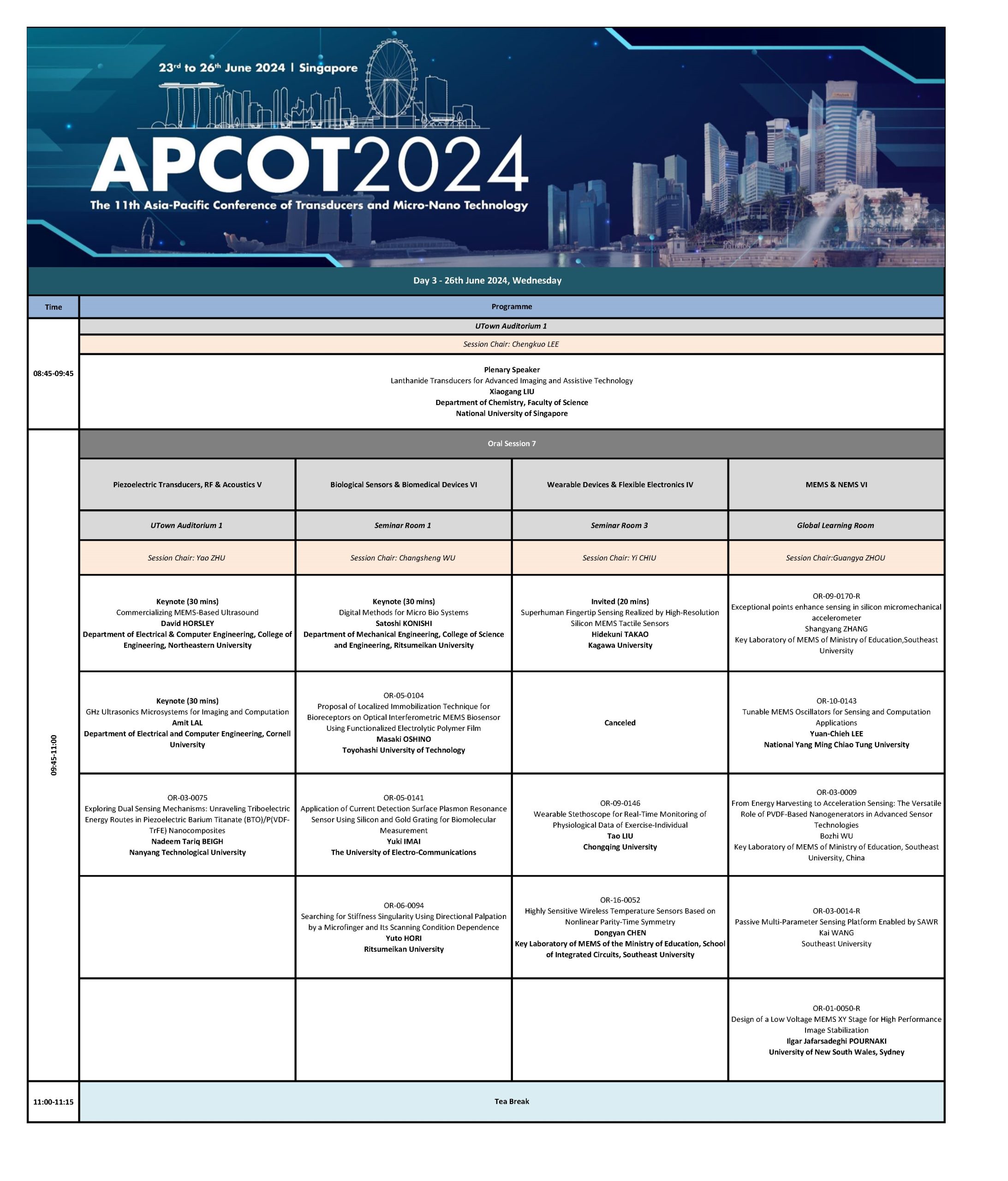 Programme | APCOT 2024