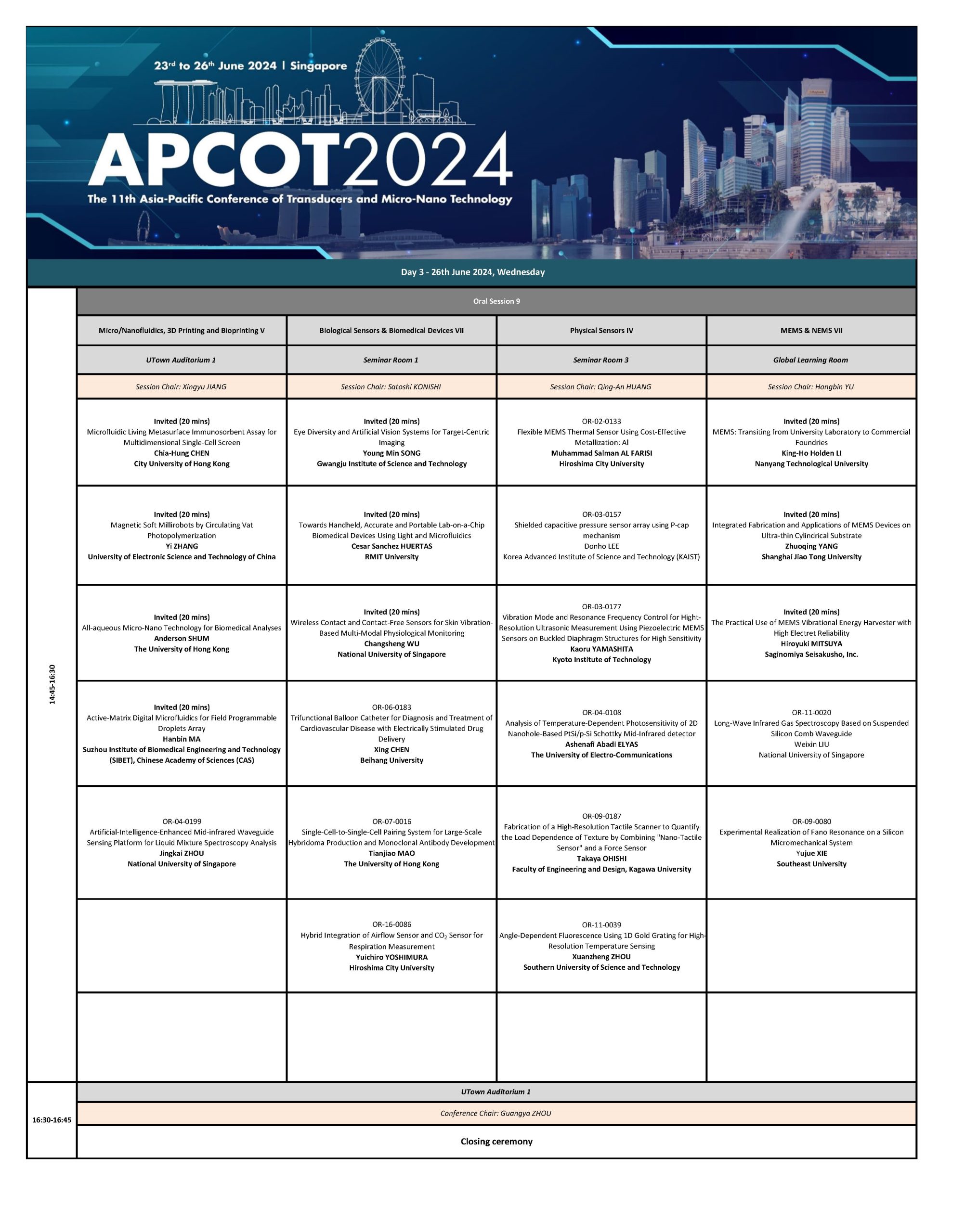 Programme | APCOT 2024